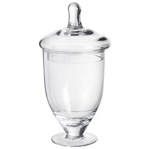 MyGift Clear Glass Small Apothecary Jars with Lids, Wedding Centerpiece, Candy Storage Canisters, 3 Piece Set