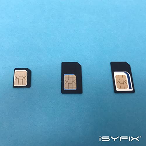 iSYFIX Sim Card Adapter Nano Micro - Standard 4 in 1 Converter Kit with Steel Tray Eject Pin