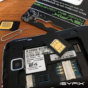 iSYFIX Sim Card Adapter Nano Micro - Standard 4 in 1 Converter Kit with Steel Tray Eject Pin