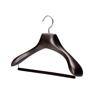 nakata hanger:made in japan wooden men's suit hanger with a felt bar smoked brown aut-03