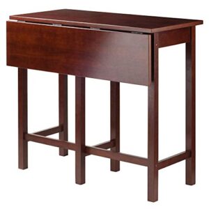 Winsome Lynnwood Collection 3 Piece Drop Leaf Table with 2 Counter V-Back Stools, Brown