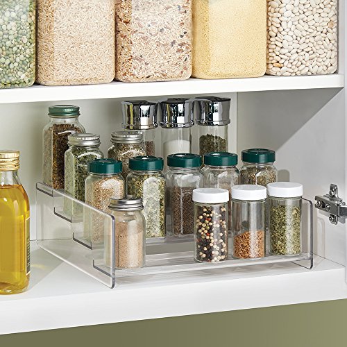 InterDesign Linus Cabinet Organizer Rack – 4-Tiered Storage for Kitchen, Pantry or Bathroom Countertops, Clear