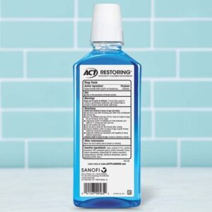 ACT Restoring Anticavity Fluoride Mouthwash Cool Mint 18 oz (Pack of 3)