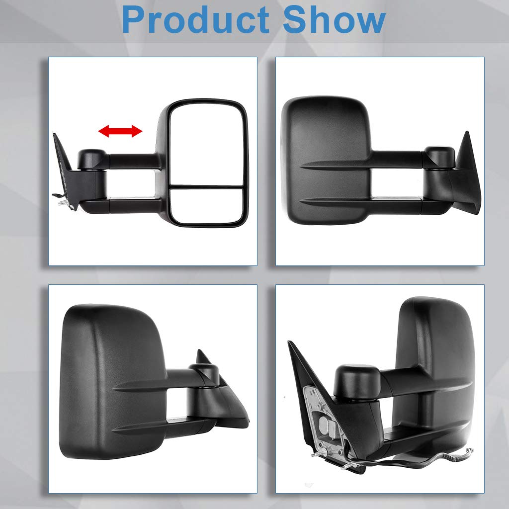 ECCPP Replacement fit for Towing Mirrors Power 88-98 Chevy/GMC C/K1500 88-00 C/K2500 3500 92-99 Suburban C/K1500 2500 Tahoe Yukon Truck/2000 Chevy Tahoe GMC Yukon V8 5.7L