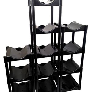 Bottle Buddy Water Racks - 3 and 5 Gallon Bottles - 12-Tray Jug Storage System - Free-Standing Organizer for Home, Office, Kitchen, Warehouse - Black