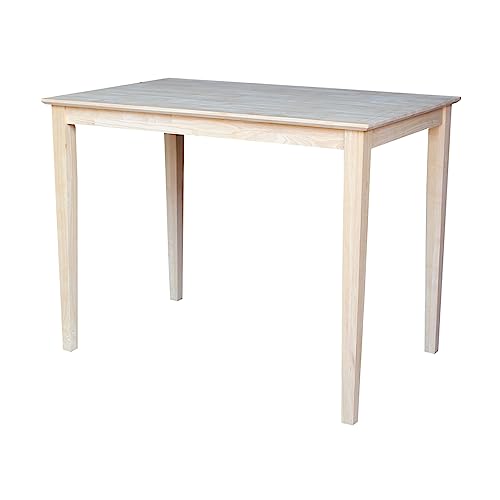 International Concepts Solid Wood Top Dining table, 30 x 48, Unfinished