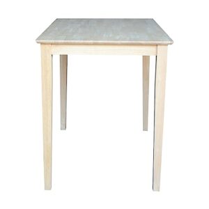 International Concepts Solid Wood Top Dining table, 30 x 48, Unfinished