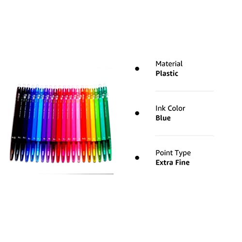 Pilot FriXion Ball Slim Retractable Erasable Gel Ink Pens, Extra Fine Point, 0.38 mm, 20 colors set