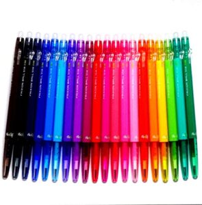 pilot frixion ball slim retractable erasable gel ink pens, extra fine point, 0.38 mm, 20 colors set