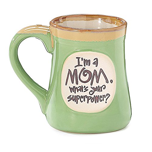 I'm a Mom Superpower Lime Green 18 Oz Mug