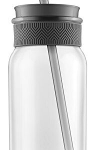 Ello Kella Glass Tumbler with Straw, 20 oz, Grey