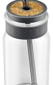 Ello Kella Glass Tumbler with Straw, 20 oz, Grey