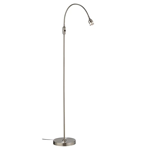 Adesso Home 3219-22 Transitional LED Floor Lamp from Prospect Collection in Pwt, Nckl, B/S, Slvr. Finish, 8.00 inches, 45 in. -56 in