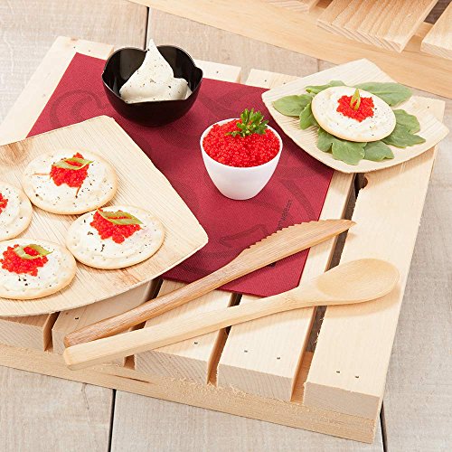 Restaurantware 11 Inch Rustic Serving Tray, 1 Square Ottoman Table Tray - Pallet Design, Untreated, Natural Wood Farmhouse Coffee Table Tray, Serve Meals And Snacks, For Home Decor - Restaurantware