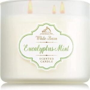 Dpnamron Bath & Body Works White Barn Eucalyptus Mint Scented 3 Wick Candle 14.5 oz./411 g