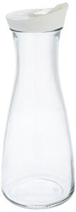 grant howard beverage glass carafe and decanter with white screw top, 1 l, clear