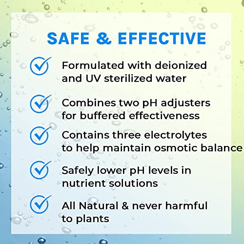 MICROBE Life HYDROPONICS PH21402 pH Control Liquid Premium Buffering for pH Stability, Decreases pH Levels When Nutrient pH is Too High, 16 Ounces