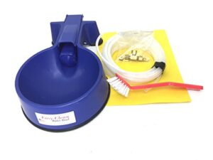 easy-clean auto-fill water bowl with indoor installation kit and 25 foot of poly-tubing,blue