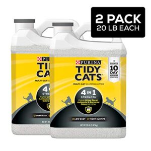 Purina Tidy Cats Clumping Cat Litter, 4-in-1 Strength Multi Cat Litter - (2) 20 lb. Jugs