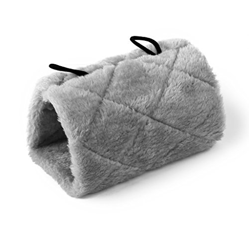 STONCEL Plush Bird Bed Hammock Hanging Cage Parrot House Snuggle Happy Hut Tent Parakeet Toy (Grey, M)