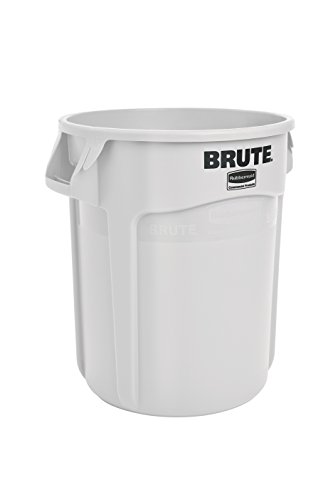 Rubbermaid Commercial Products FG262000WHT-V Brute Container with Venting Channels, 20 gal, White