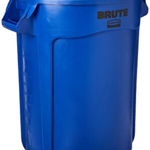 Rubbermaid Commercial Products FG263200BLUE-V Brute Container with Venting Channels, 32 gal, Blue