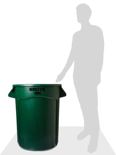 Rubbermaid Commercial BRUTE-Vented Container, 32 Gallon - Green