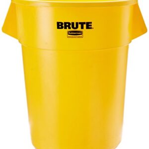 Rubbermaid Commercial FG265500YEL BRUTE Heavy-Duty Round Waste/Utility Container, 55-gallon, Yellow