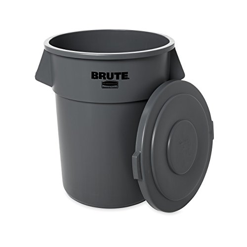 Rubbermaid Commercial FG265400GRAY BRUTE Heavy-Duty Round Waste/Utility Container, 55-gallon Lid ONLY, Gray