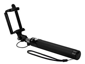 cellet extendable self portrait selfie handheld monopod with aux cable for smartphones - black