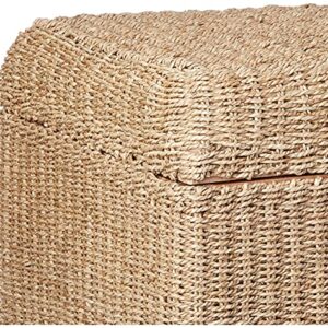 Household Essentials Rolling Seagrass Wicker Storage Seat