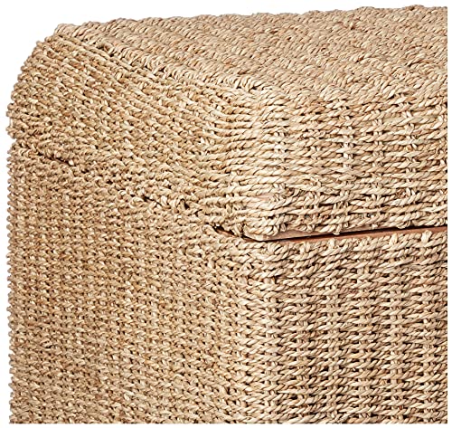 Household Essentials Rolling Seagrass Wicker Storage Seat