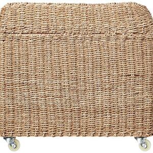 Household Essentials Rolling Seagrass Wicker Storage Seat