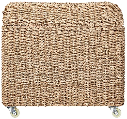 Household Essentials Rolling Seagrass Wicker Storage Seat