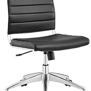 Modway Jive Ribbed Armless Mid Back Swivel Conference Chair In Black