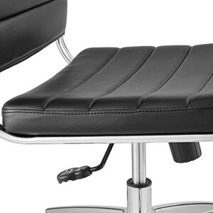 Modway Jive Ribbed Armless Mid Back Swivel Conference Chair In Black