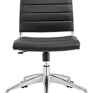 Modway Jive Ribbed Armless Mid Back Swivel Conference Chair In Black