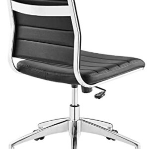 Modway Jive Ribbed Armless Mid Back Swivel Conference Chair In Black