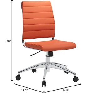 Modway EEI-1525-ORA Jive Ribbed Armless Mid Back Swivel Conference Chair In Orange