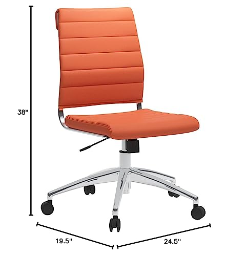 Modway EEI-1525-ORA Jive Ribbed Armless Mid Back Swivel Conference Chair In Orange