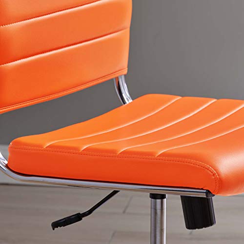 Modway EEI-1525-ORA Jive Ribbed Armless Mid Back Swivel Conference Chair In Orange