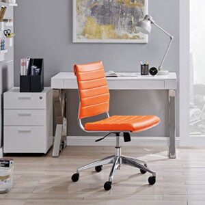 Modway EEI-1525-ORA Jive Ribbed Armless Mid Back Swivel Conference Chair In Orange