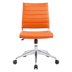 Modway EEI-1525-ORA Jive Ribbed Armless Mid Back Swivel Conference Chair In Orange