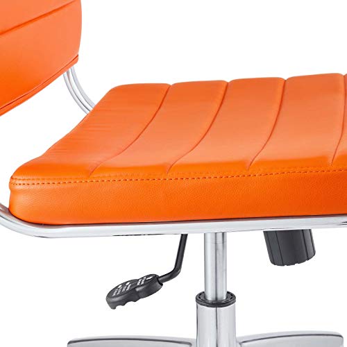 Modway EEI-1525-ORA Jive Ribbed Armless Mid Back Swivel Conference Chair In Orange