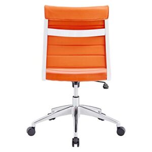 Modway EEI-1525-ORA Jive Ribbed Armless Mid Back Swivel Conference Chair In Orange