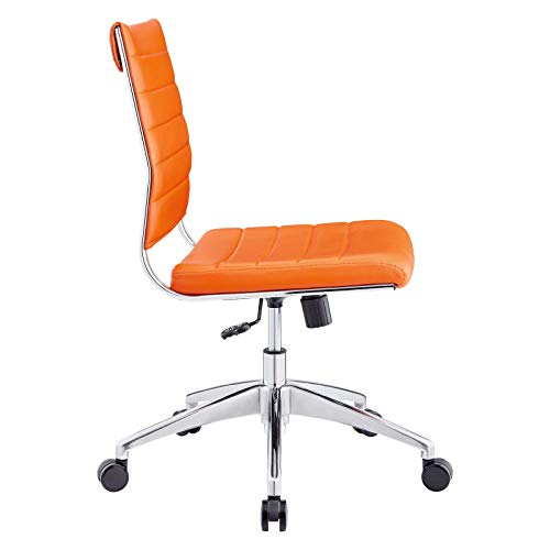 Modway EEI-1525-ORA Jive Ribbed Armless Mid Back Swivel Conference Chair In Orange