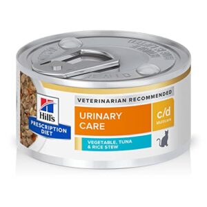 hill's prescription diet c/d multicare urinary care tuna & vegetable stew wet cat food, veterinary diet, 2.9 oz. cans, 24-pack