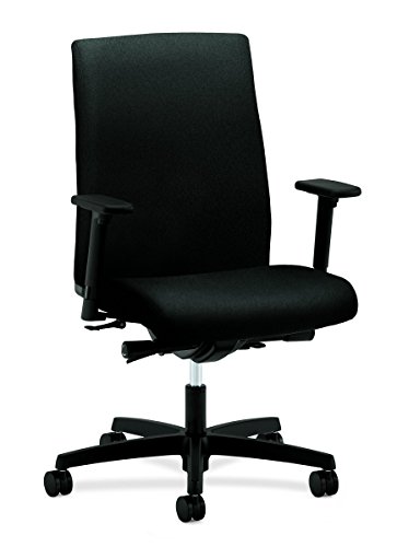 HON Ignition Series Mid-Back Work Chair - Upholstered Computer Chair for Office Desk, Black (HIWM3)