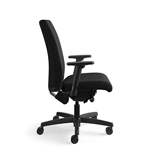 HON Ignition Series Mid-Back Work Chair - Upholstered Computer Chair for Office Desk, Black (HIWM3)