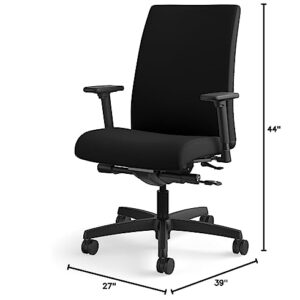 HON Ignition Series Mid-Back Work Chair - Upholstered Computer Chair for Office Desk, Black (HIWM3)